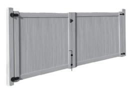 6' Tall x 12' Wide Classic Privacy Gray Wood Double Gate Kit (Hardware ...